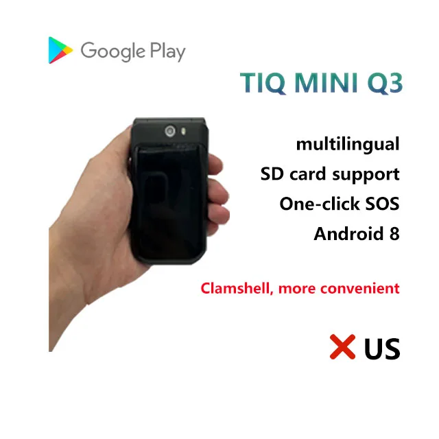 Alibaba.com: TIQ MINI Q3 Flip Phone Key Dual Screen Support 4G Google ...