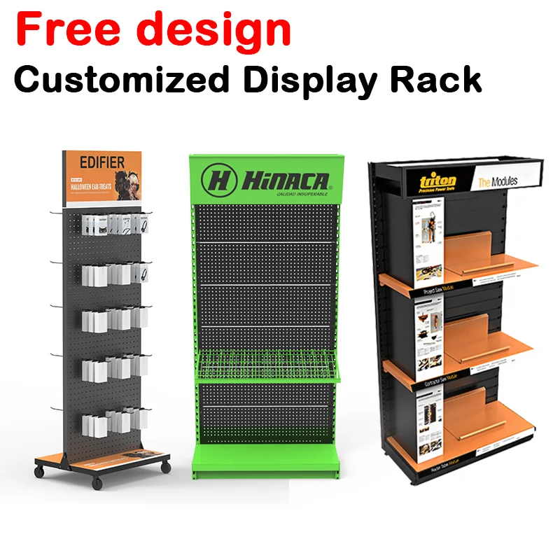 Bevis Customized Metal Layer Tool Display Rack Light Duty Hook Rack For ...