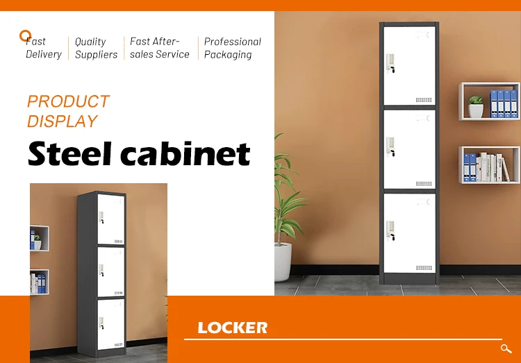 Single 3 Door Staff Employee Clothing Wardrobe Three Tier Section ...