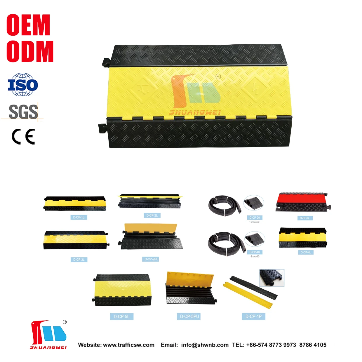 Movable Heavy Duty Flexible Yellow 5 Channel Rubber Cable Ramp ...