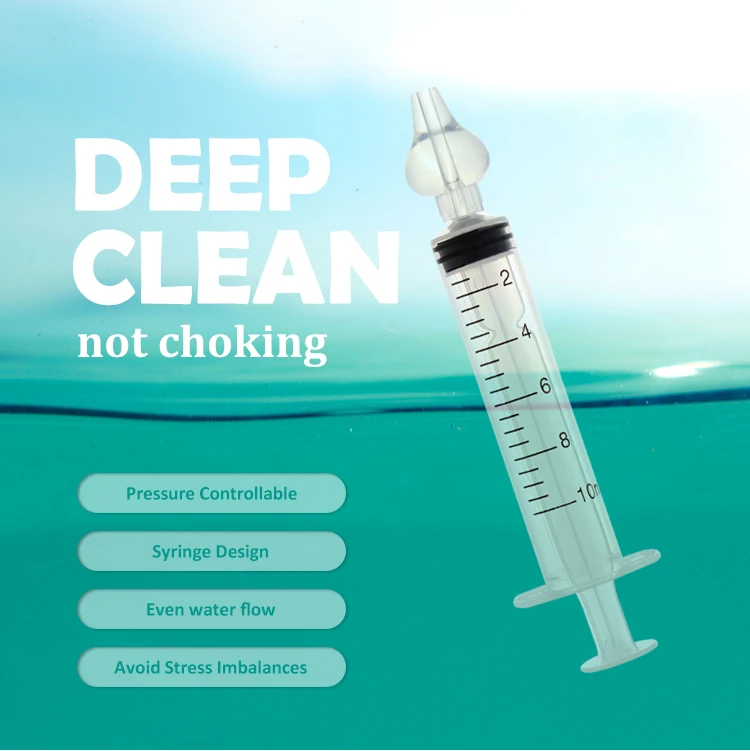 Silicone Baby Nasal Irrigatior Wash Syringe Reusable Baby Nasal ...