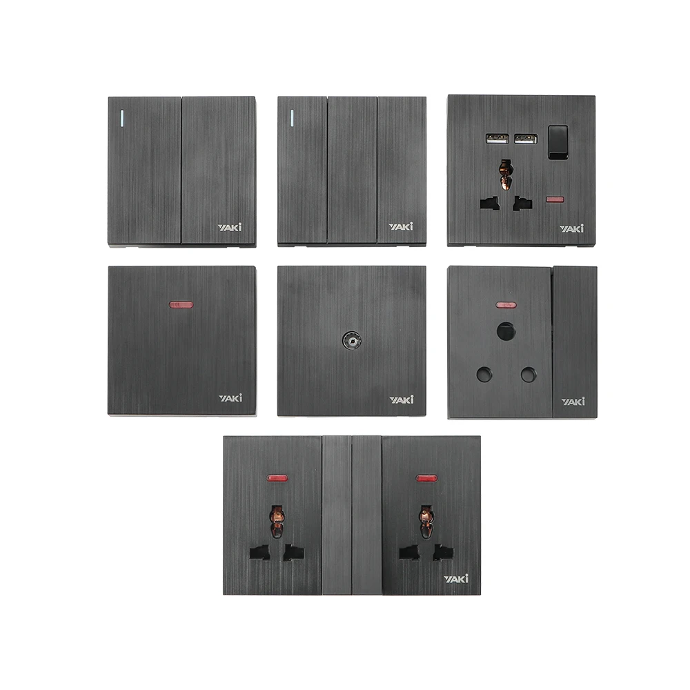 Yaki Pure Black Switch Sockets - Reliable and Versatile