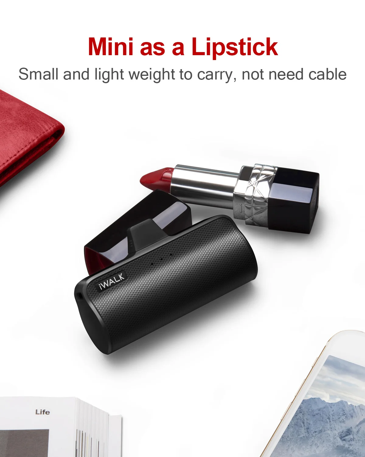 iWALK LinkPod 3 Power Bank, 3350mAh Mini Portable Charger for Phones ...