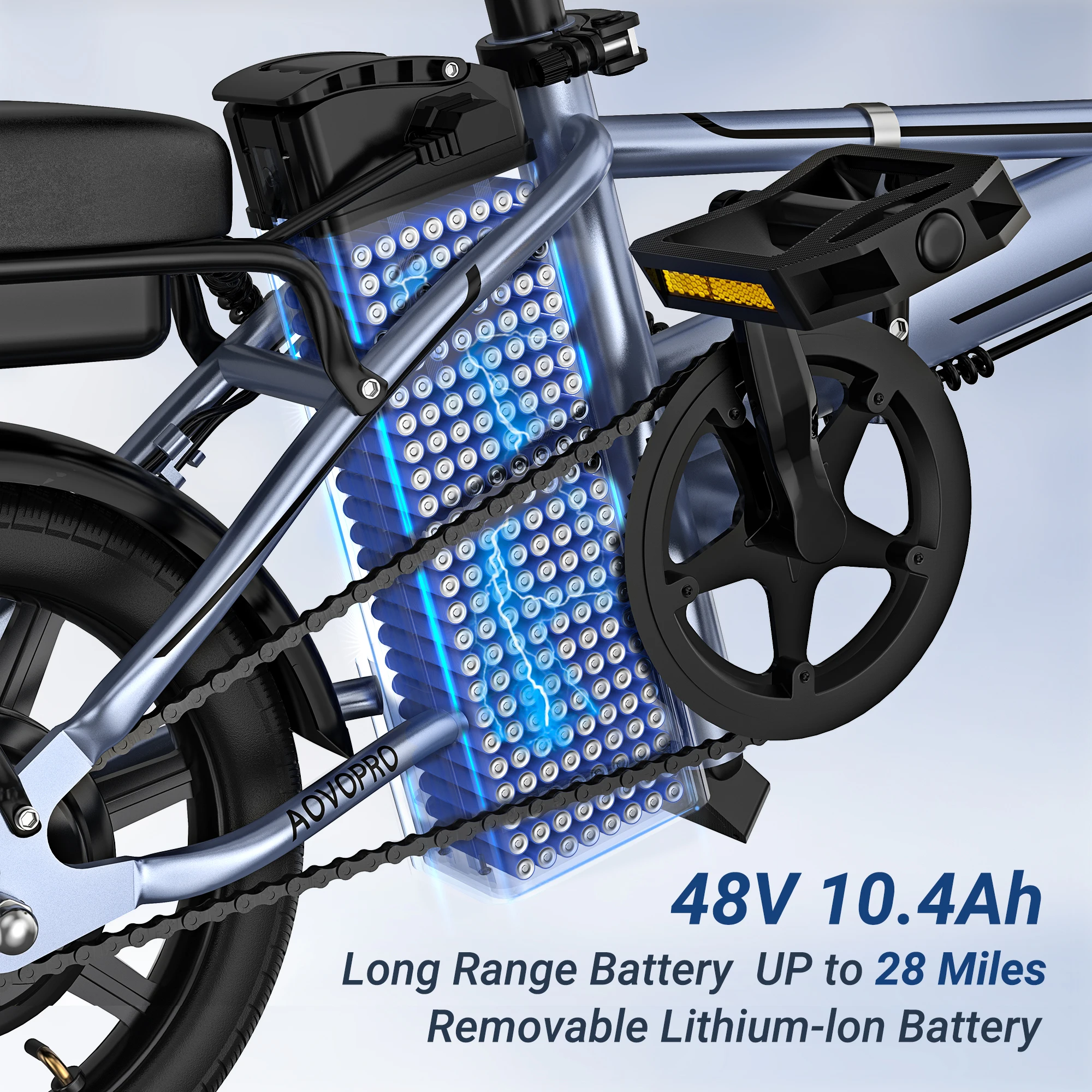 AOVOPRO 450W Electric Bike - Affordable 48V Adult E-Bike for Off-Road ...
