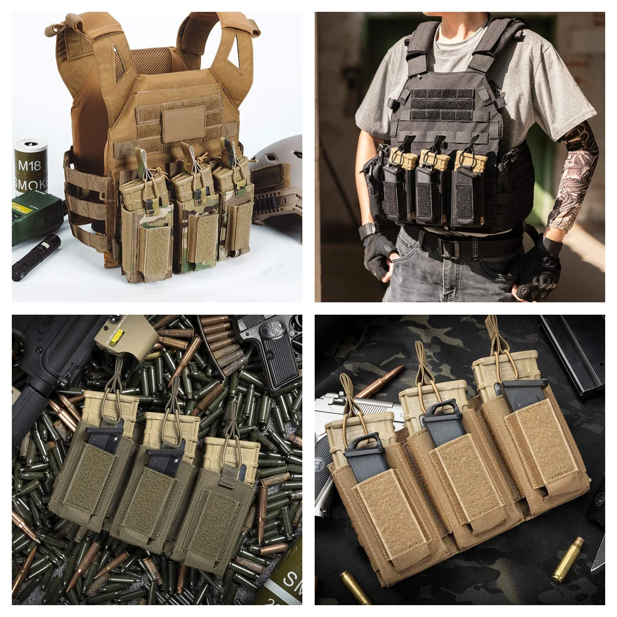 2023 Equipment Tactical Molle Mag Pouch For M4 M14 M16 Ar For Double ...