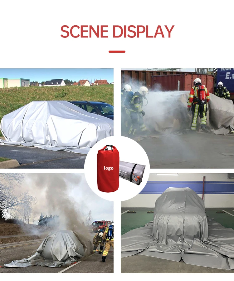 6m*8m Fire Resistant Insulation Fiberglass Emergency Fireproof Fire ...