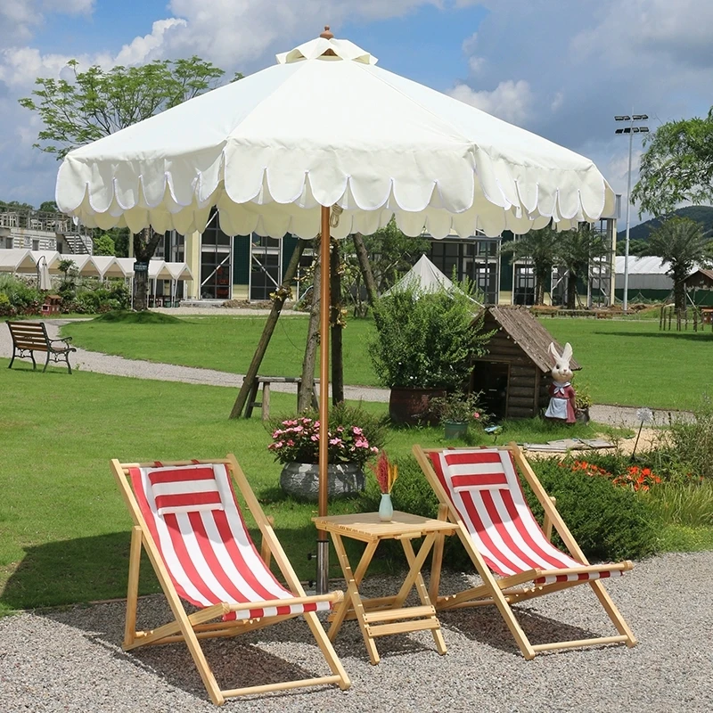 Glamping Restaurant Umbrella Outdoor Parasol Beach Umbrella Wood High ...