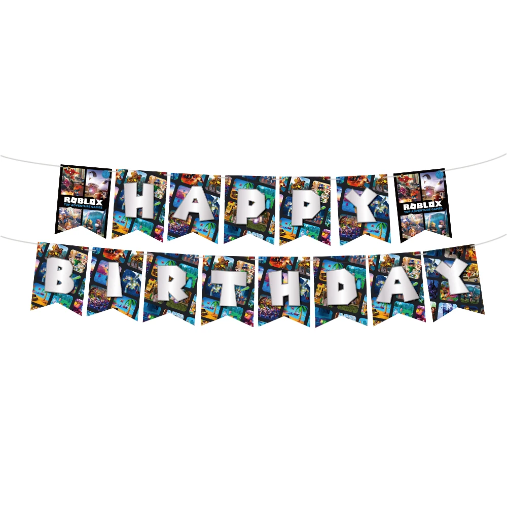 Roblox Pixel Party Tableware Minecraft Party Decoration Set Paper ...