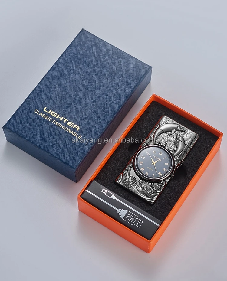 Usb Charging Dual Arc Lighters Combine Watch Luxury Cigarette Igniter ...