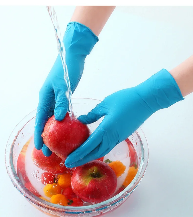 SS030 Blue Nitrile Heavy Duty Gloves Guantes De Nitrilo Por Cajas Al ...