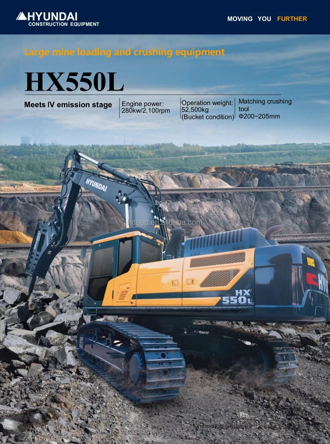 Hyundai New Generation 50 Ton Models Hx550l Large Big Crawler Excavator ...