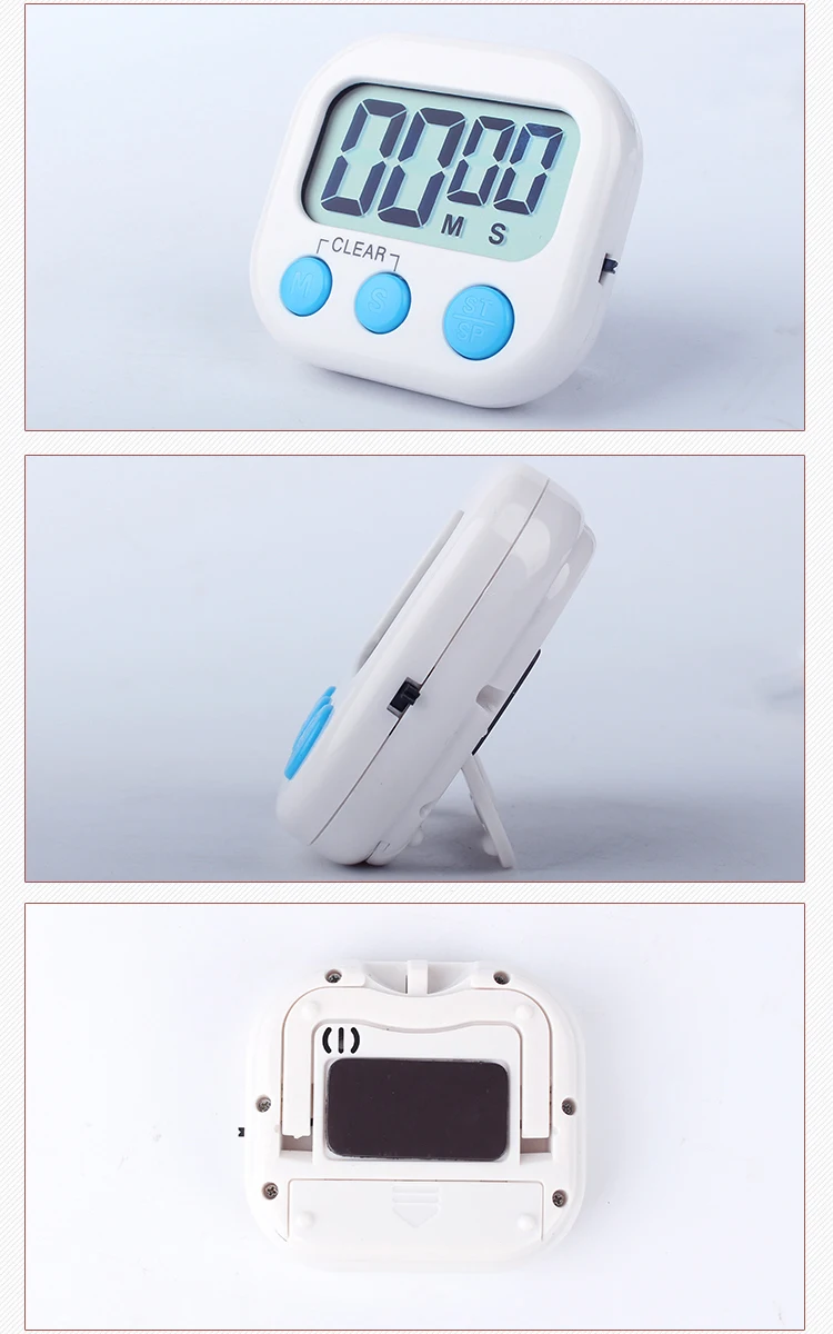 Digital Timer Lcd Screen Countdown Timer Alarm Magnetic Back Stand ...