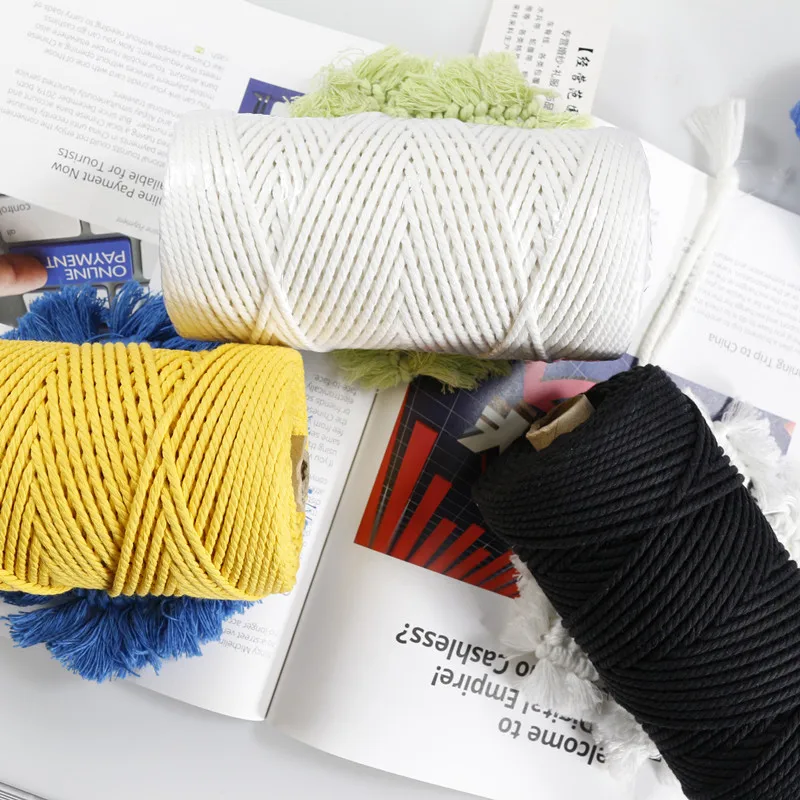 Macrame Yarn 4mm Macrame Twist Cord Cotton String Makramee Rope - Buy ...