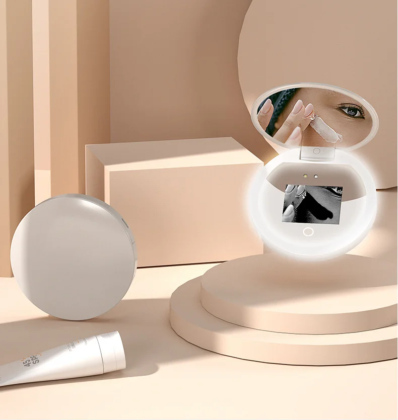 Magic Compact Uv Face Scanner Camera Sunscreen Hand Mirror For ...
