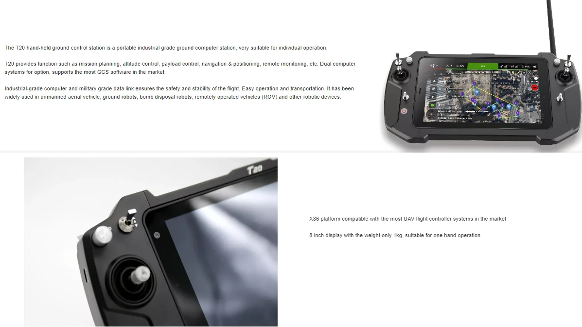 New T20 Hand-held Ground Robots Control Station Portable Industrial ...