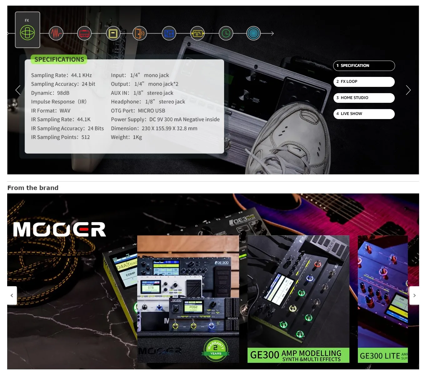Mooer Ge150/ge-150 Amp Modeling Multi-effect Pedals Guitar Processor ...