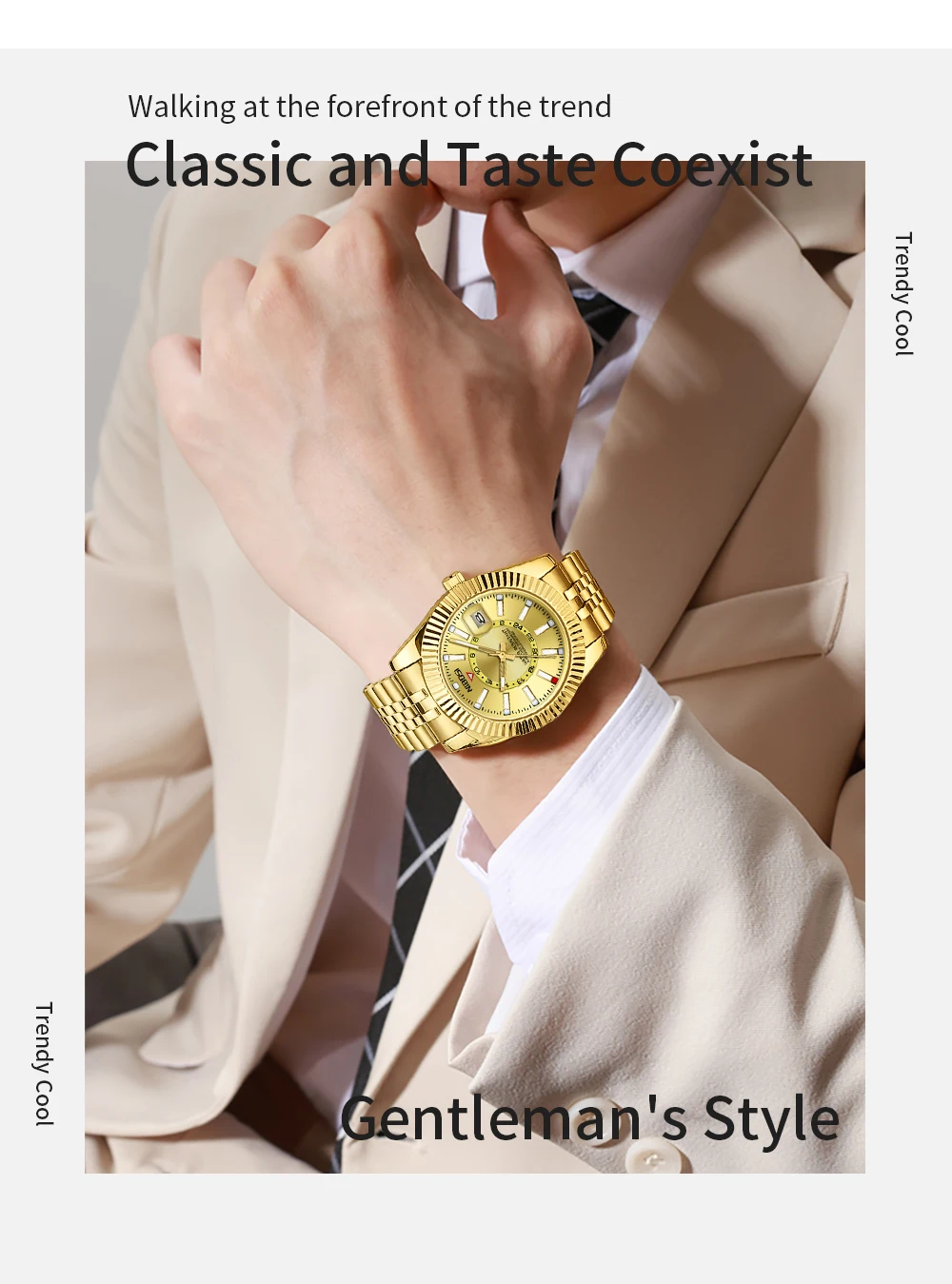 NIBOSI 2638 Custom Logo Stainless Steel Strap Luxury Men's Watch