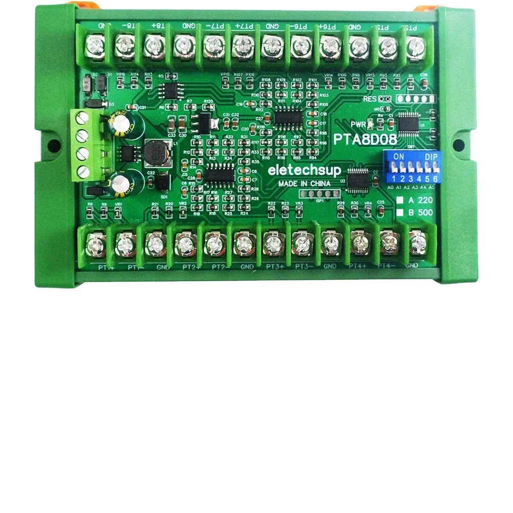 8 Channel Pt100 Thermocouple Rtd Rs485 Temperature Sensor Module Modbus Rtu Board Temperature ...