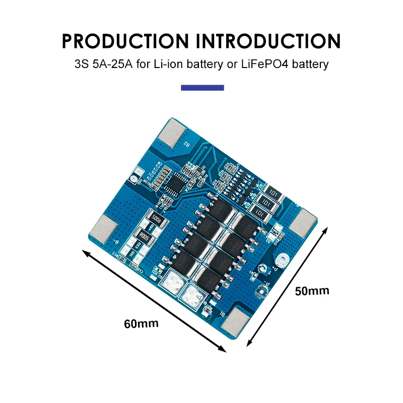 18650 Lithium Battery PCM BMS Lifepo4 3S 20A 10A for Protection