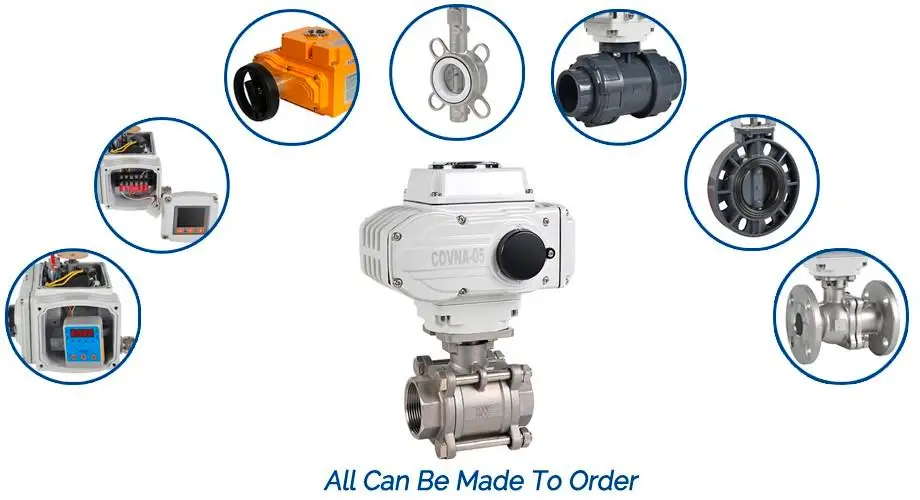 Covna Hk60-q-3ps-h 2 Way Stainless Steel Ball Valves Electric Actuator Ball Valve - Buy Electric ...