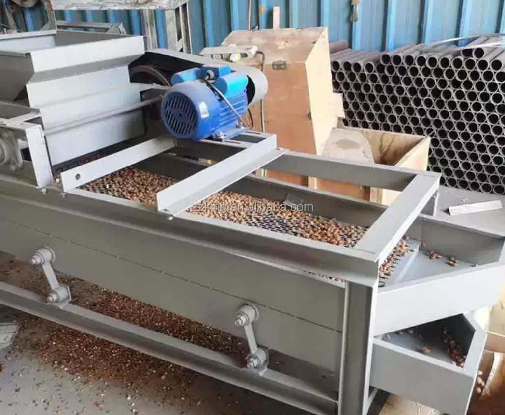 Professional almond cracking and shelling machine cracking almonds ...