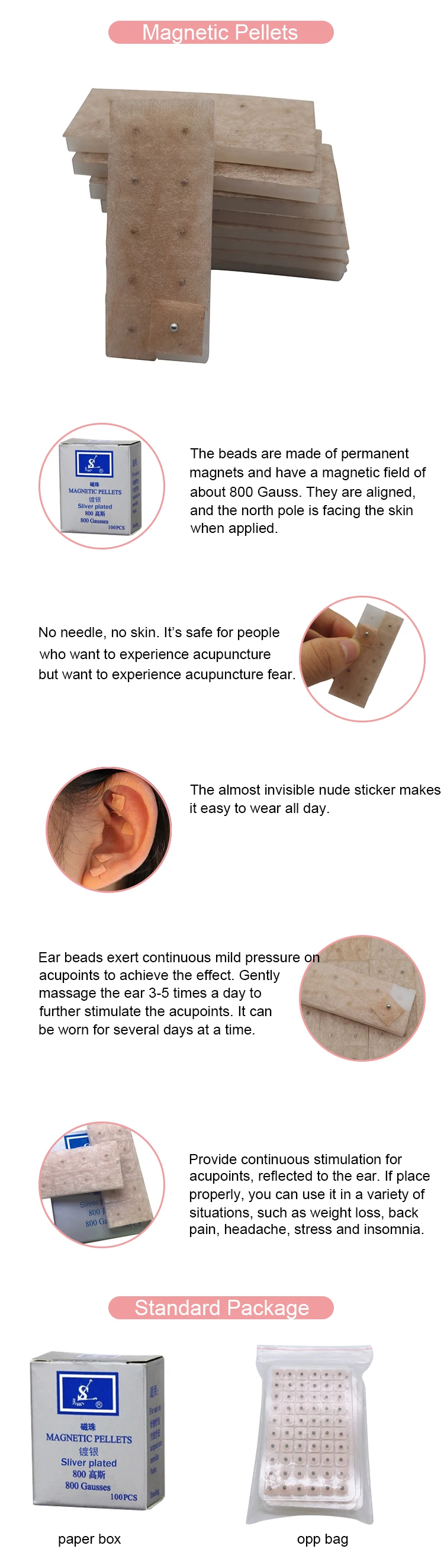 Shen Long Magnetic Pellets - Gold Plated Ear Beads