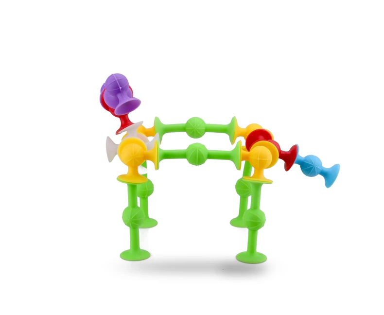 11 Pcs Fun Little Sucker Sticky Soft Building Blocks Toy Pop Sucker ...