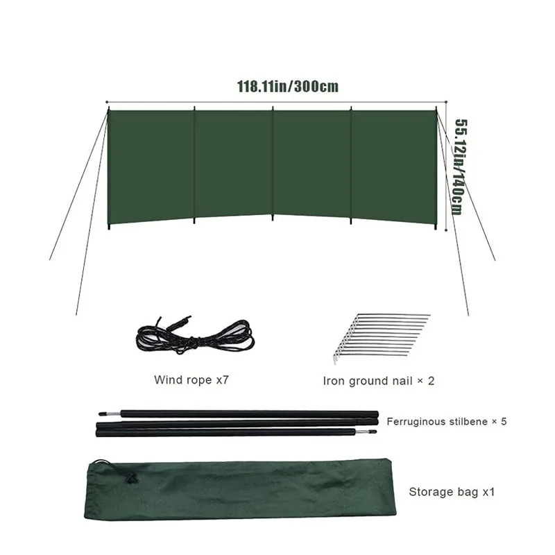 2022 New Camping Wind Break Screening Wall Privacy Beach Fence With 5 ...