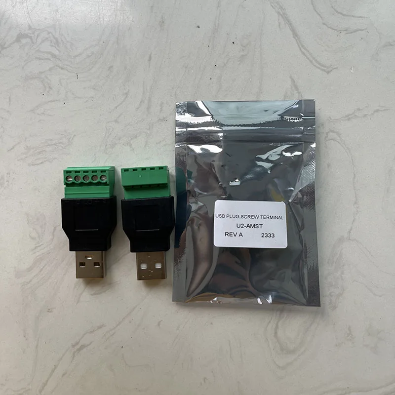 USB to 5pin terminal block USB A male green terminal plug without ...