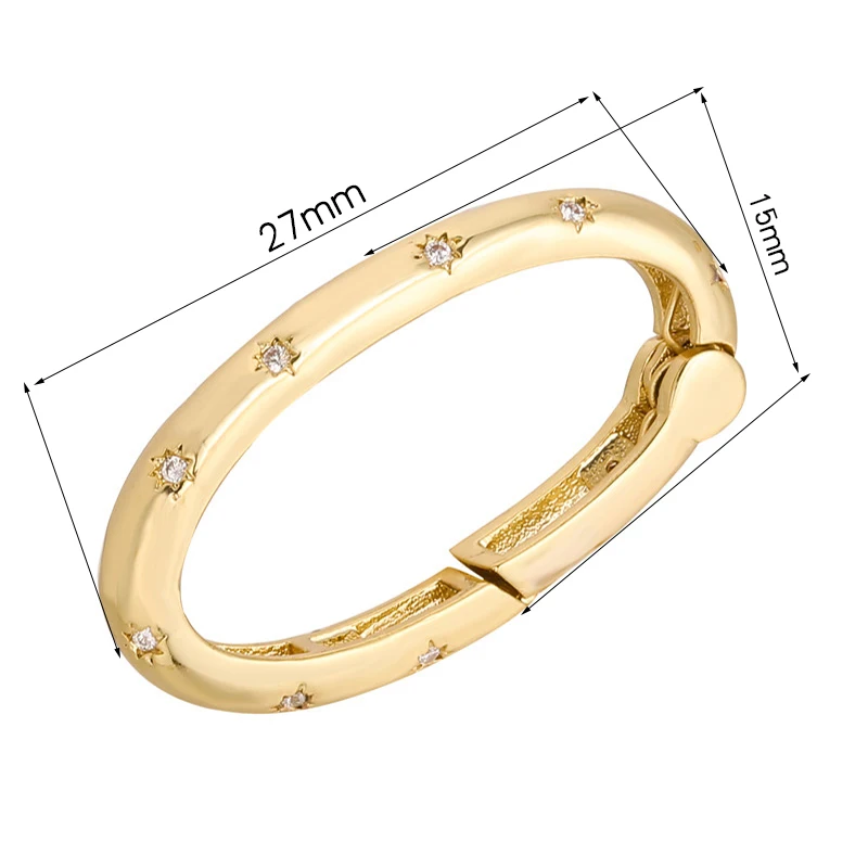 U Shape Jewelry Clasp Keychain Accessories Gold-plated Star Inlaid ...