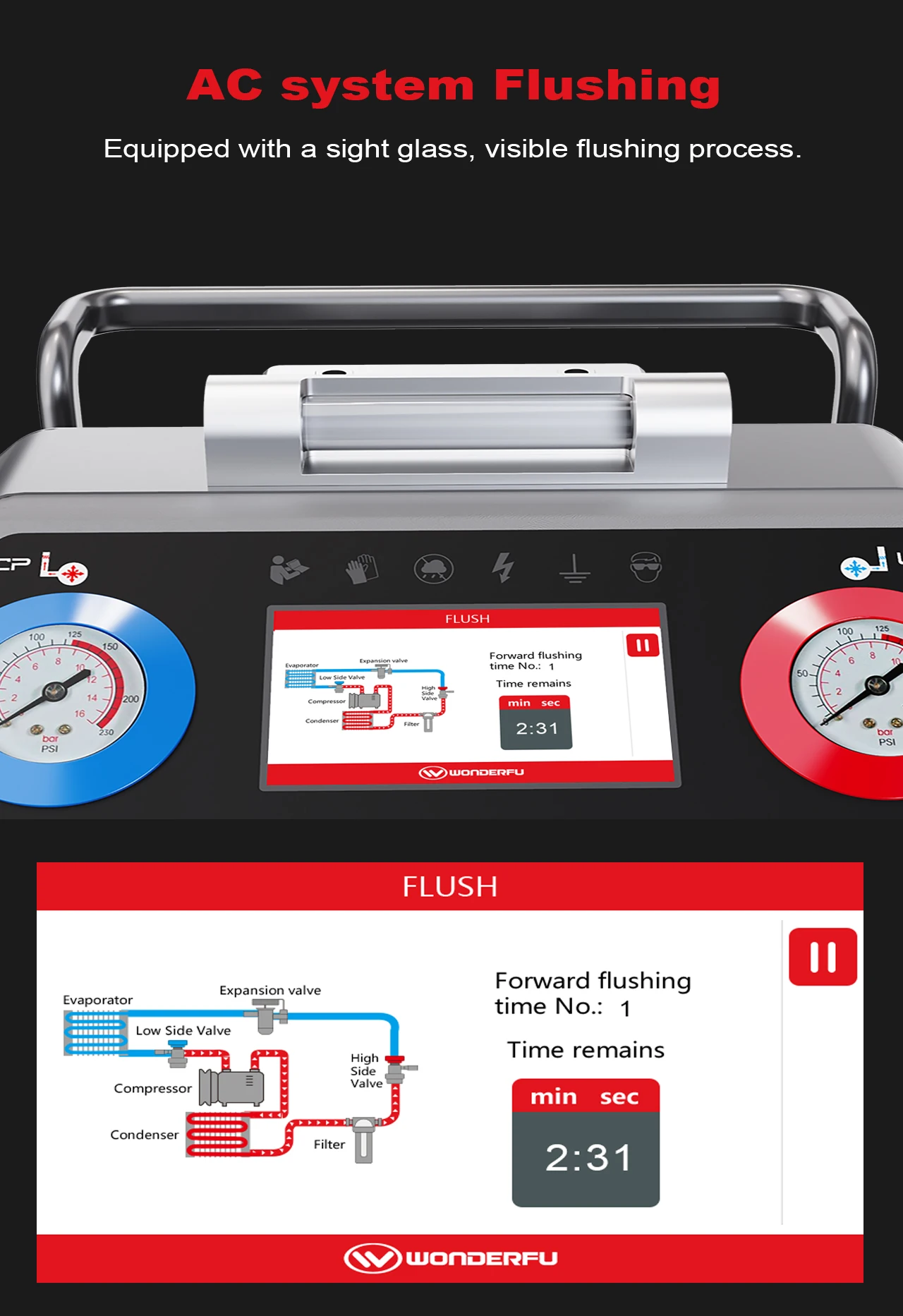 X570 AC R134a Recovery & Filling Machine - Precision & Efficiency