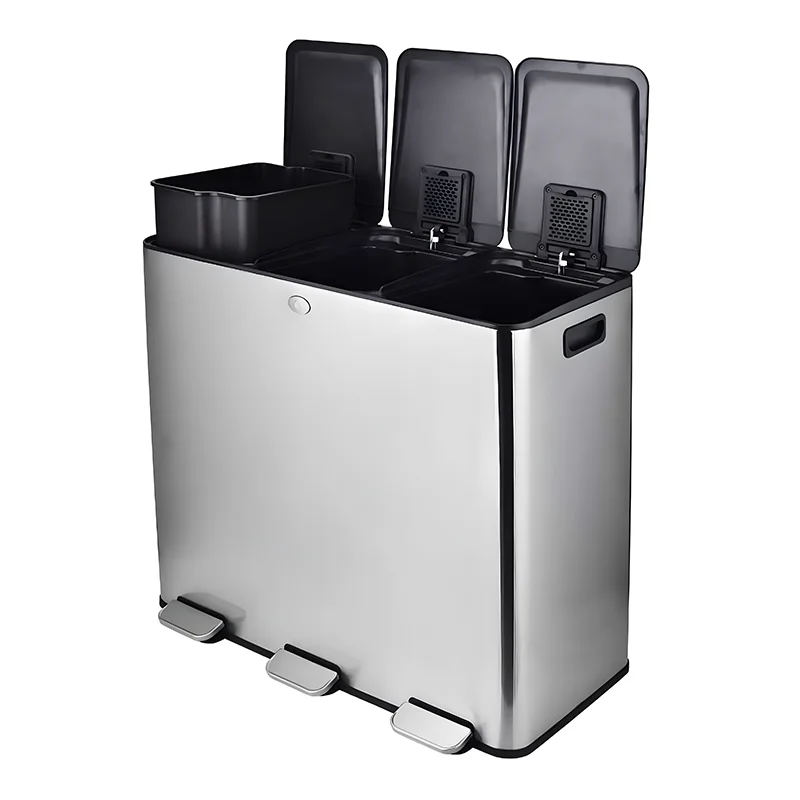 2 And 3 Compartments Recycling Bin 90l With Soft Closing Function ...