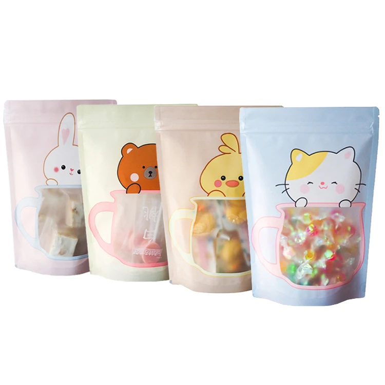 Cute Cartoon Resealable Ziplock Stand-Up Pouch for Food Packaging ...