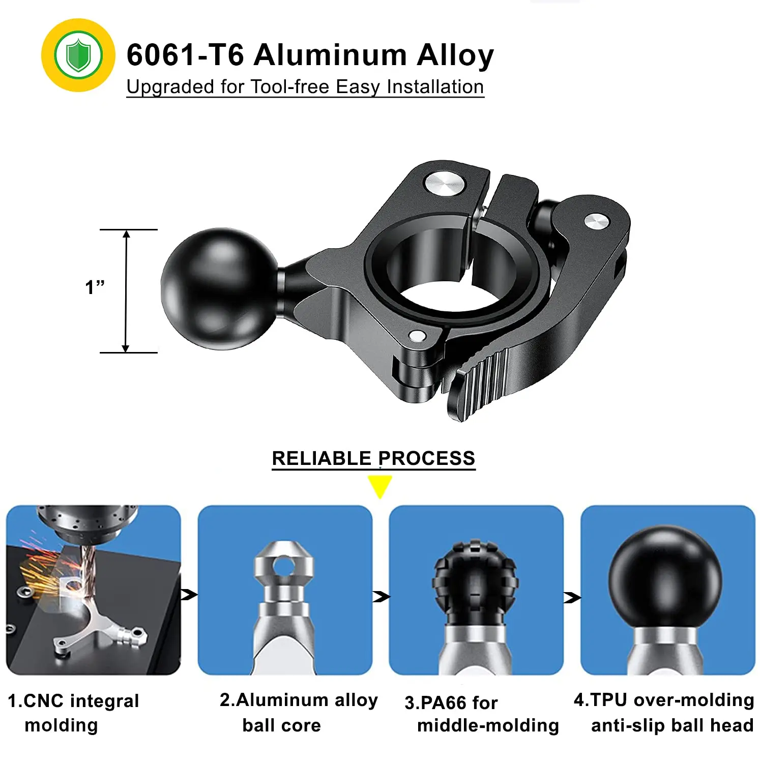 1 Inch B Size 1'' Ball Base Mount Ball Adaptor Holder Mount GPS Camera ...