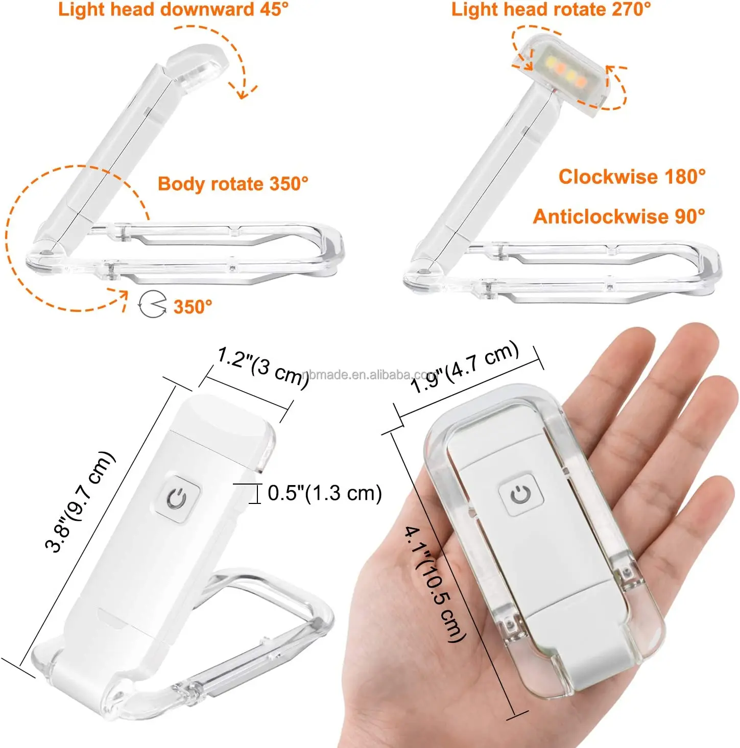 LED Clip Reading BOOK Light - Adjustable, Portable, and Durable