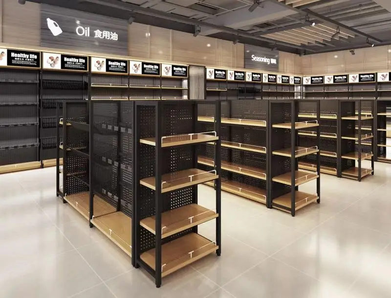 Simple Customized Grocery Store Display Racks /shelves For General ...