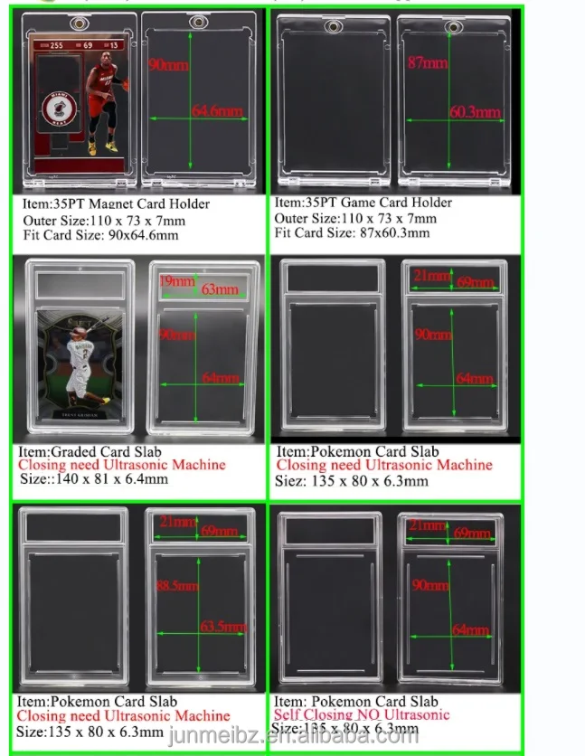 35pt 55pt 75pt 130pt Case Slab Graded Trading Card Slab Sports Card ...