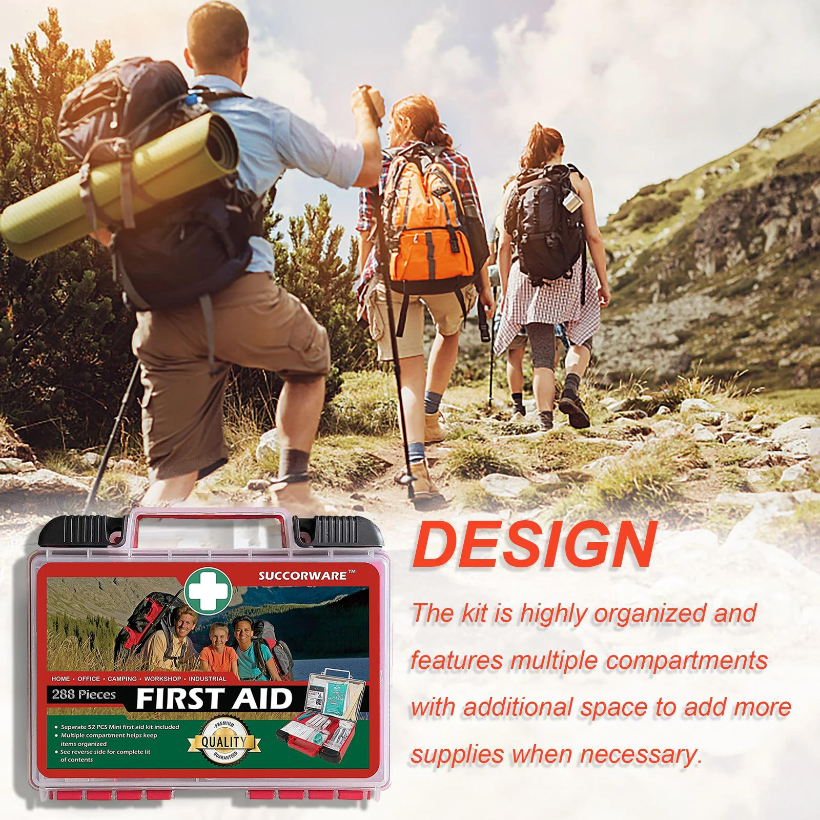 Customized Emergency Camping Outdoor Survival Kit First Aid Kit Box For ...