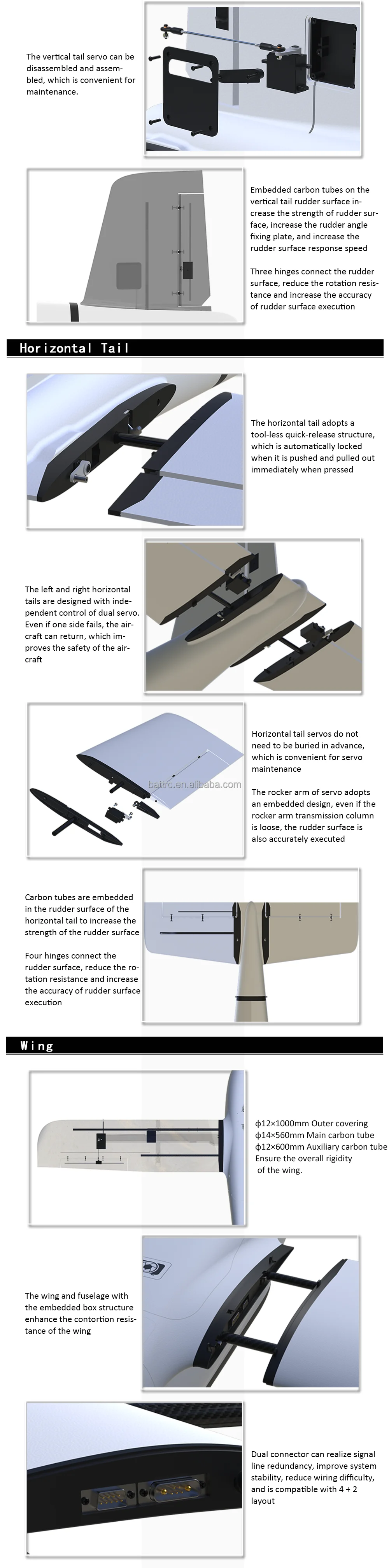 MFE Fighter 2430mm Wingspan Compound Wing EPO VTOL UAV Kit