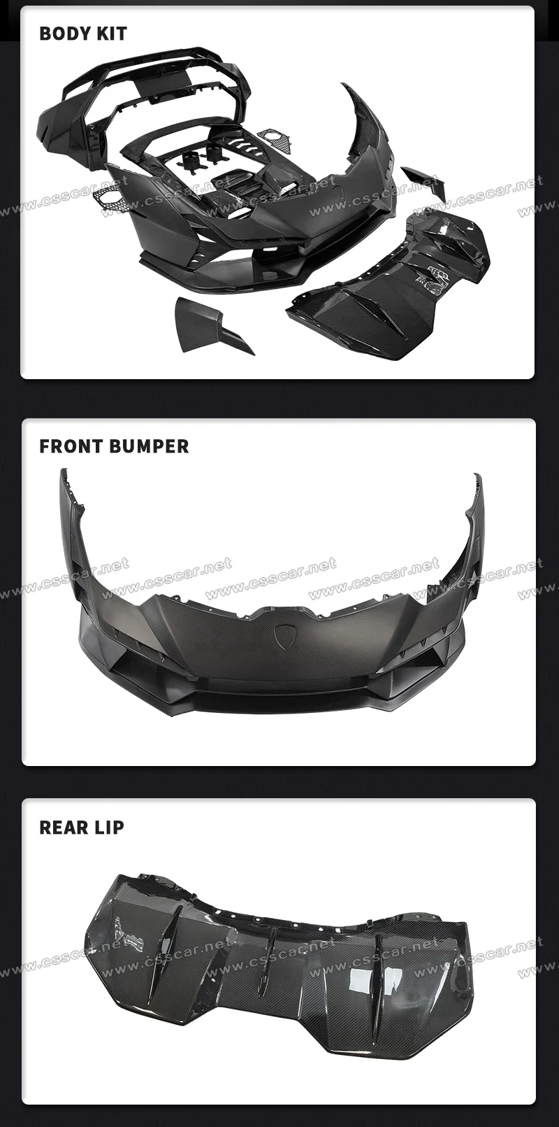 For Lamborghini Huracan Lp610 Tecnic Bodykit Dry Carbon Fiber Front ...