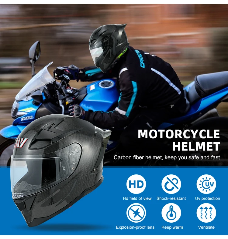 New Fashion Custom Full Face Puncture-resistant 12k Cubic Carbon Fiber Bike Moto Helmet - Buy ...