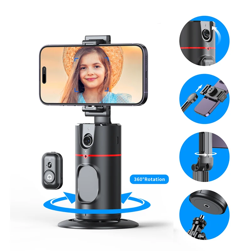 CYKE Auto Face Tracking Tripod with Remote 360 Rotation Tracking Phone Holder Smart Phone Moving ...