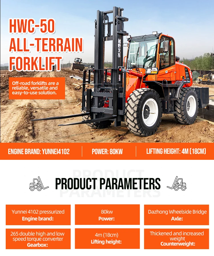 4wd Forklift All Terrain China Manufacturer 5 Ton Heavy Duty All ...