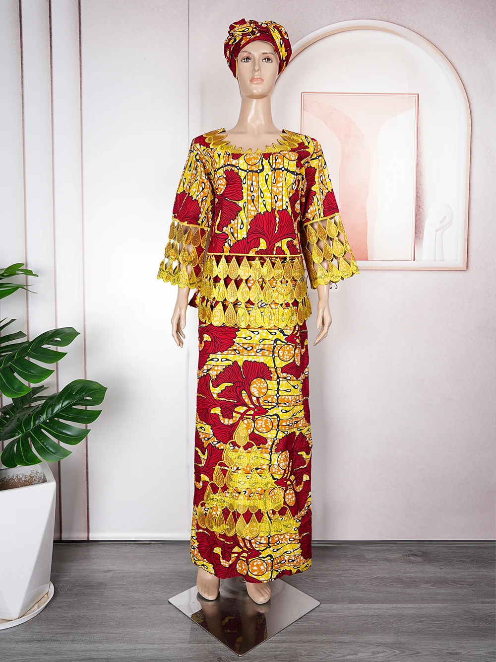 Elegant H&D African Traditional Ankara Dresses for Women – Cotton Top ...