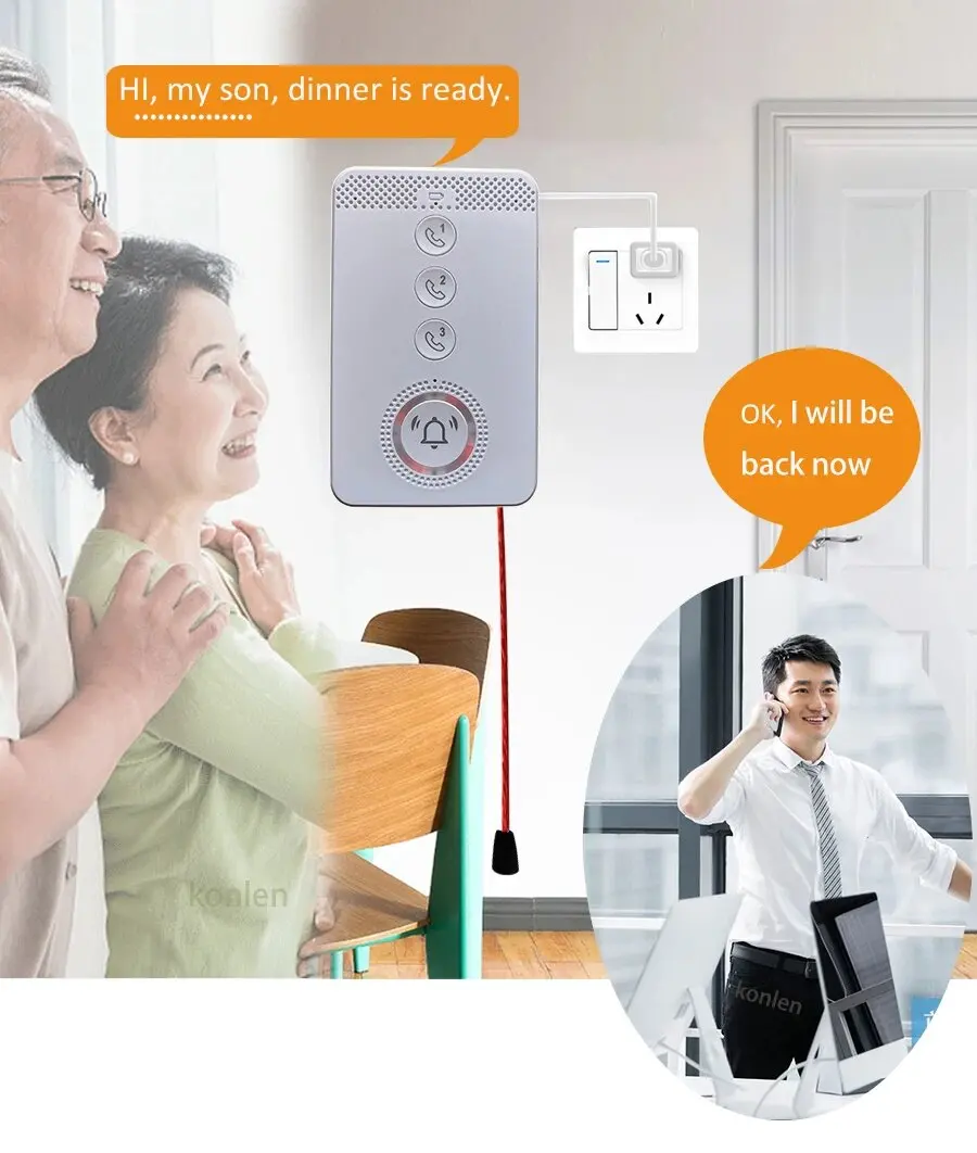 KONLEN 4G Call Button System - Emergency SOS for Elderly