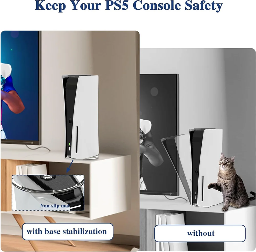 Vertical Stand for PS5/PS5 Slim Consoles Non-Slip Base Mount for ...