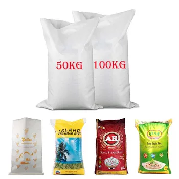 Factory Standard Empty Bopp Polypropylene Pp Woven Laminated Plastic Packing Sack Rice Bag 25kg ...
