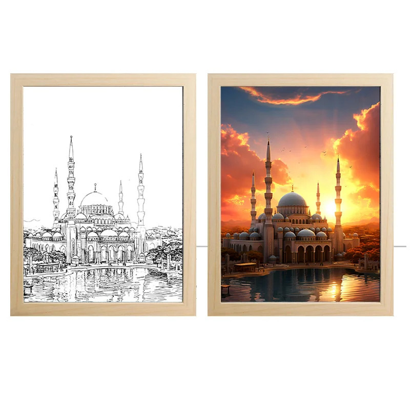 Arab Islamic Culture Decorative Photo Frame Islamic Picture Wall 3d Led ...