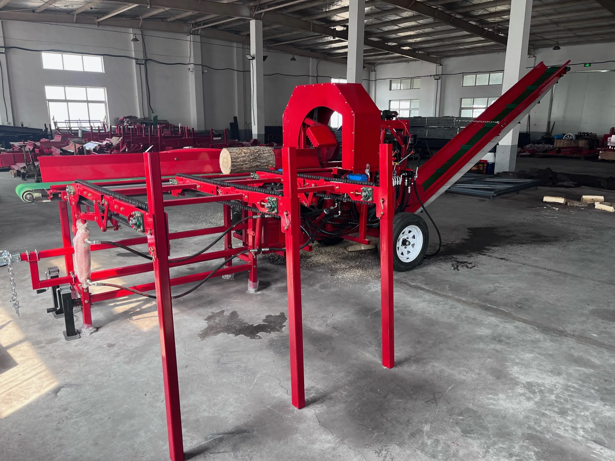 Gasoline Engine Powered Firewood Processor Log Splitter Woodworking ...