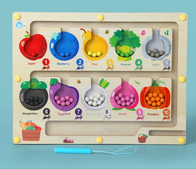 Magnetic Color Sorting Board Montessori Wooden Toys Magnetic Color ...